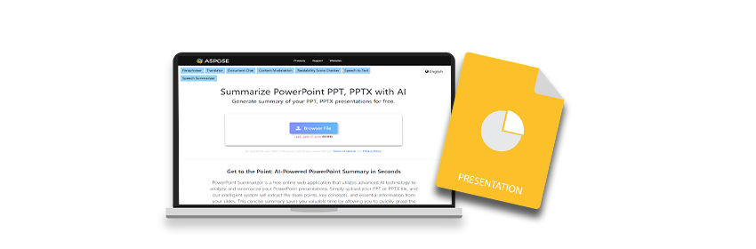 AI PowerPoint Summarizer to Generate Summaries of PPT PPTX